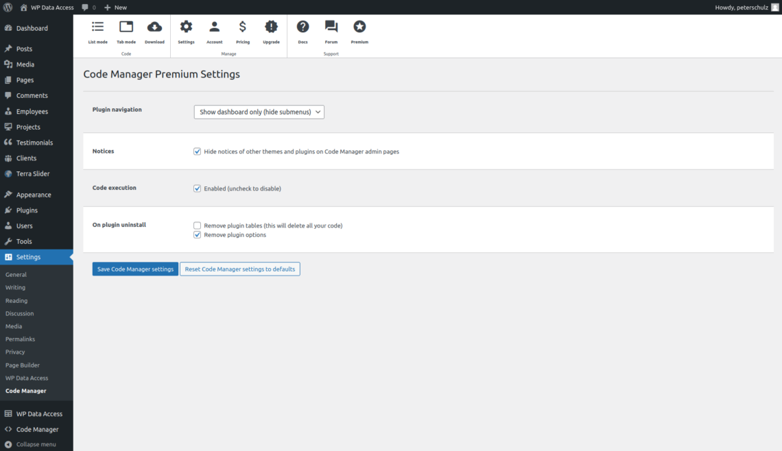 code-manager-settings | Code Manager