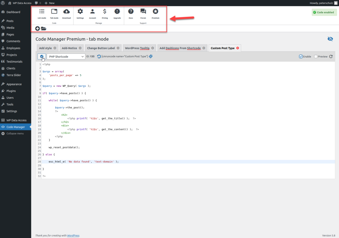 code-manager-toolbar | Code Manager
